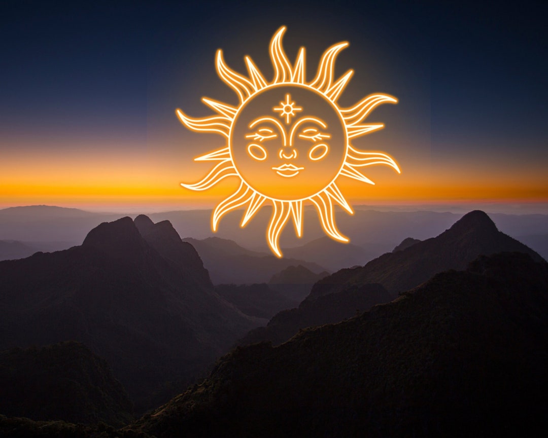 Sun Led Sign, Sun Neon Sign, Wall Decor, Sun Neon Sign, Custom Neon ...