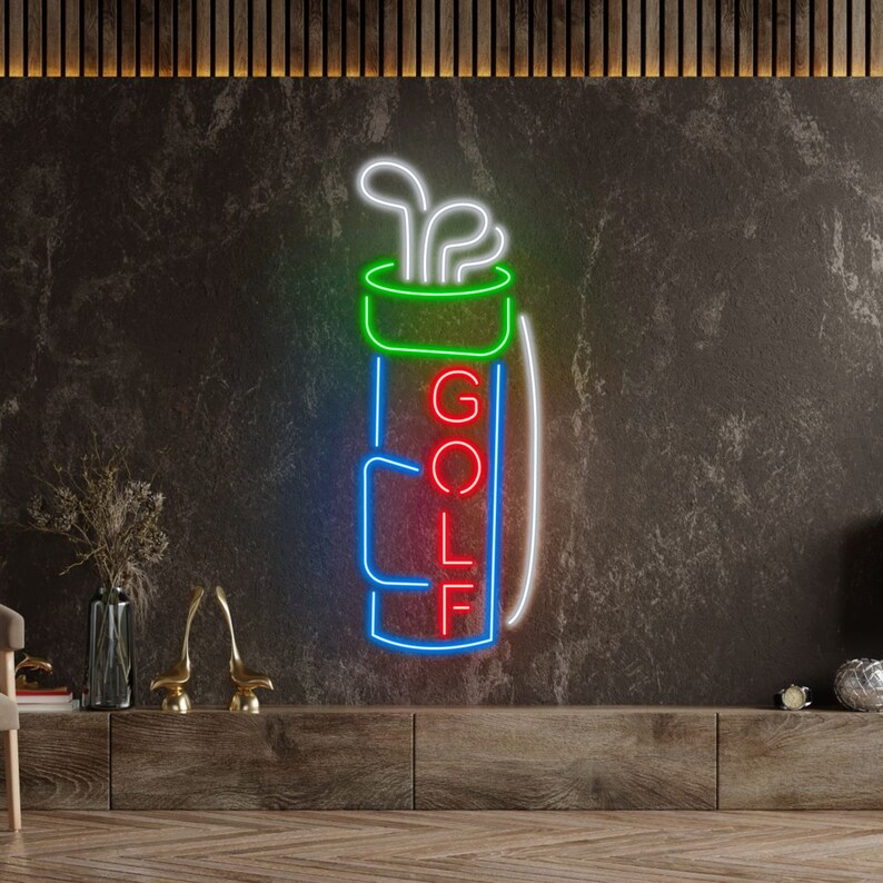 Golf Bag Neon Sign Golf Neon Sign Wall Art Golf Neon Sign - Etsy