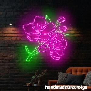 Cherry Blossom Neon Sign, Japanese Flower Led Sign, Cherry Blossom Neon ...