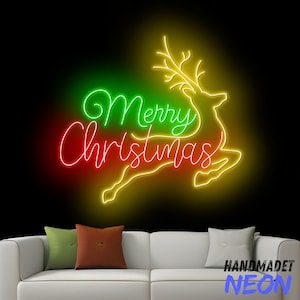 Led Lighted Reindeer Christmas Porch Sign - Etsy