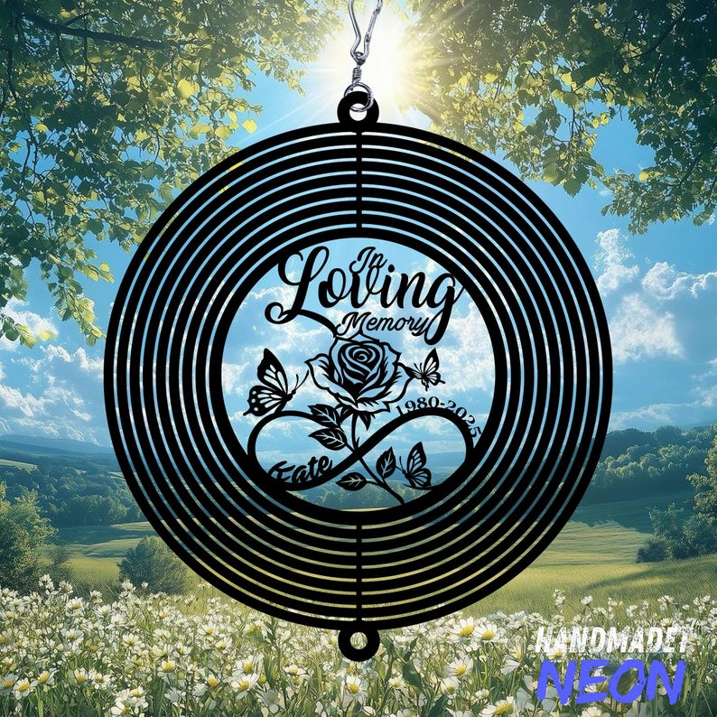 Personalized Memorial Metal Wind Spinner, Custom Memorial Wind Spinner ...