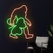 Bigfoot Shamrock Neon Sign, Shamrock Bigfoot Neon Light, 3 Leaf Clover ...