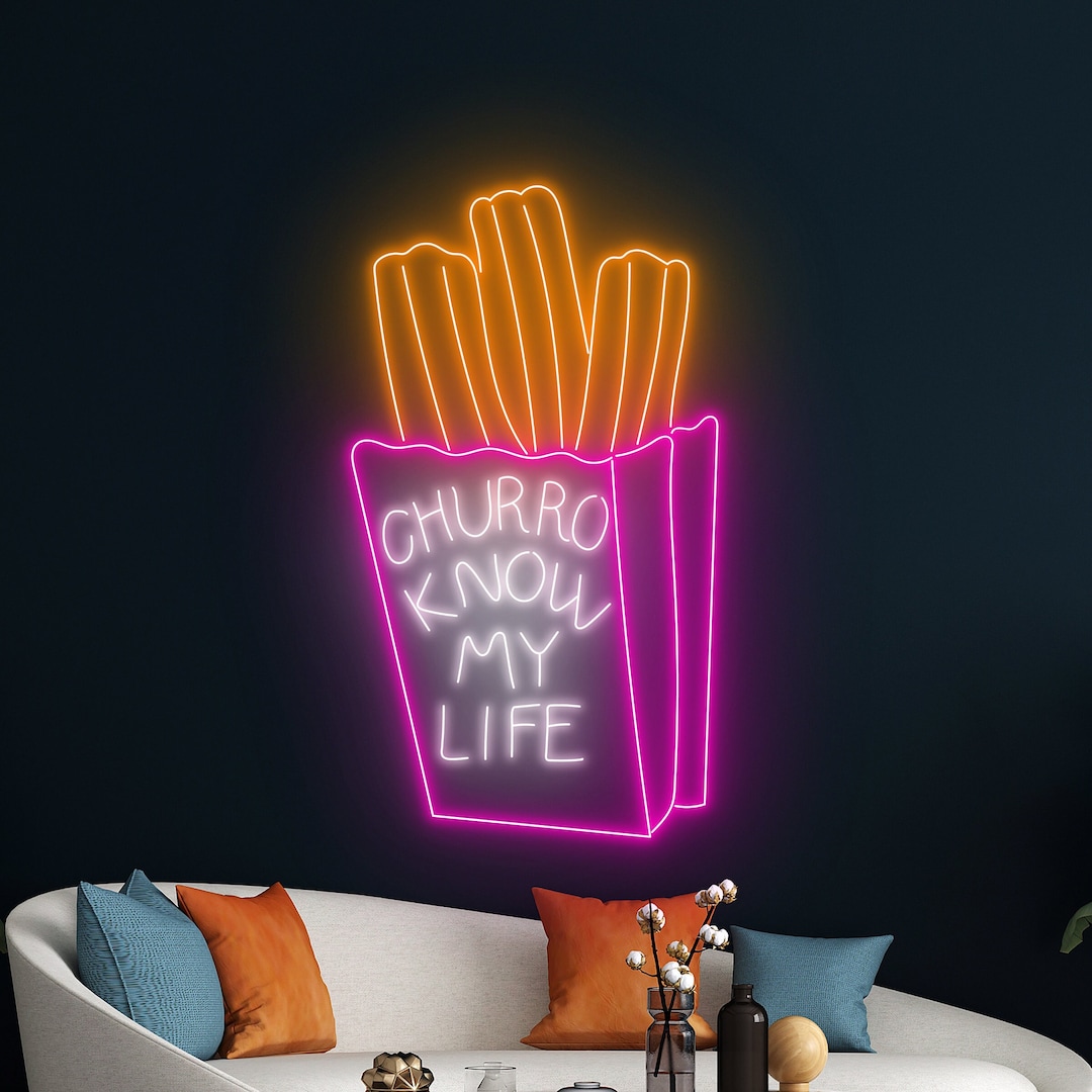 Churros Spain Neon Sign, Churros Spain Led Sign, Churros Led Light, Churros Spain Restaurant ...