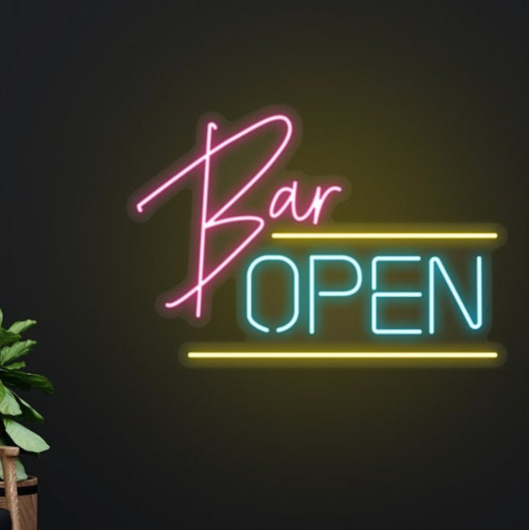 Bar Open Led Sign, Open Led Sign, Wall Decor, Bar Neon Sign, Custom ...