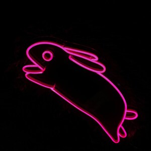 Jumping Bunny Rabbit Neon Sign, Jumping Rabbit Light Up, Bunny Rabbit ...