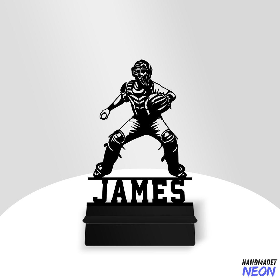 Custom Baseball Catcher Phone Stand, Baseball Phone Holder, Baseball ...