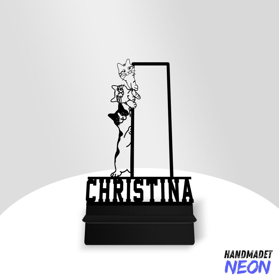 Custom Cute Cat Phone Stand, Funny Cat Phone Holder, Cat Tablet Stand ...