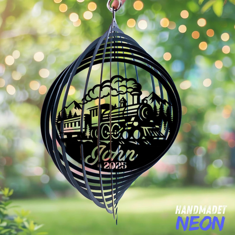 Custom Train Metal Wind Spinner , Personalized Train Wind Spinner With ...