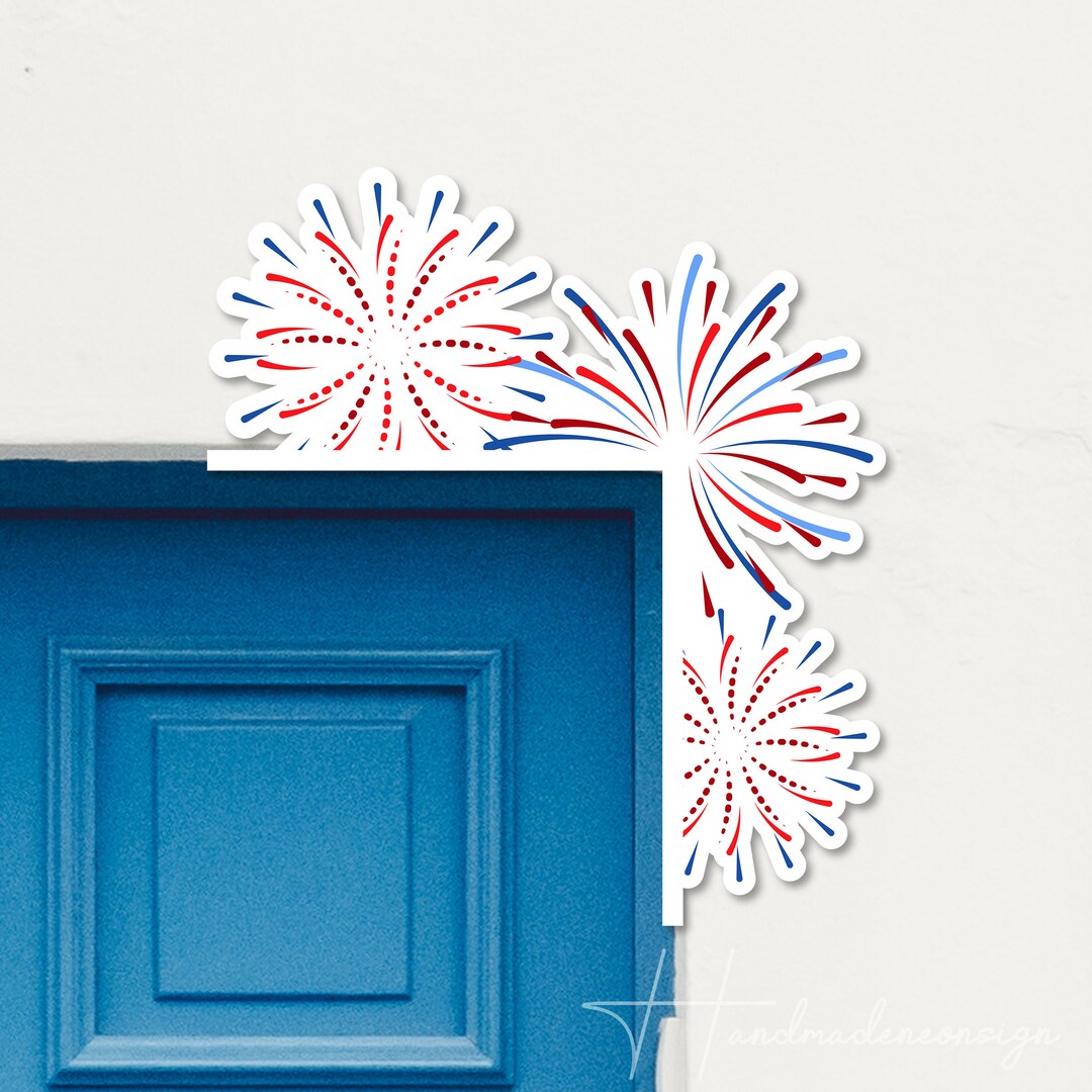 Personalized Fireworks 4th of July Door Corner Metal Wall Art, Cannon ...