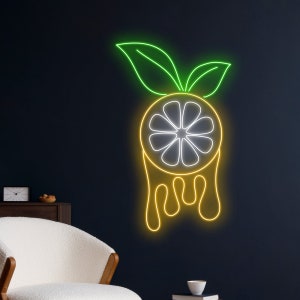 Dripping Lemon Neon Sign, Lime LED Sign, Lemon Fruit Neon Light ...