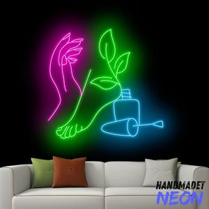 Nails Spa Neon Sign, Manicure & Pedicure Led Sign, Nails Salon Neon ...