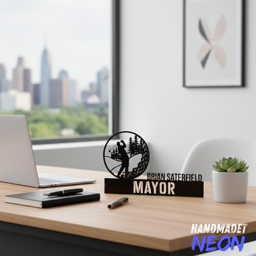 Personalized Mayor Desk Name Plate, Custom Office Name Sign, Metal Desk ...