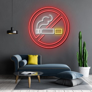 No Smoking Neon Sign, Smoking Led Sign, No Smoking Led Sign, Custom ...