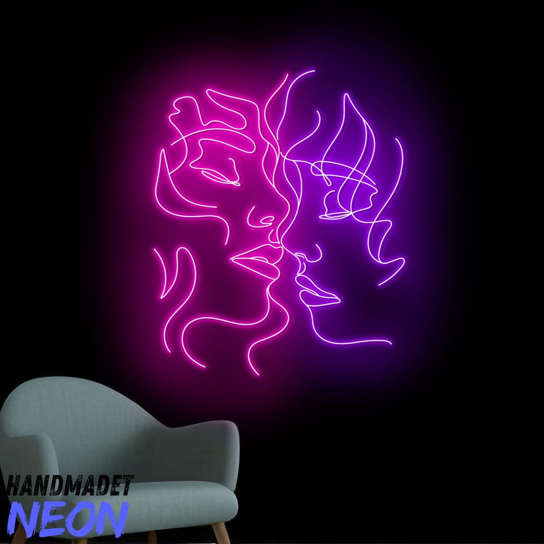 Lesbian Couple Neon Sign, LGBT Couple Led Sign, LGBT Neon Light, Happy ...