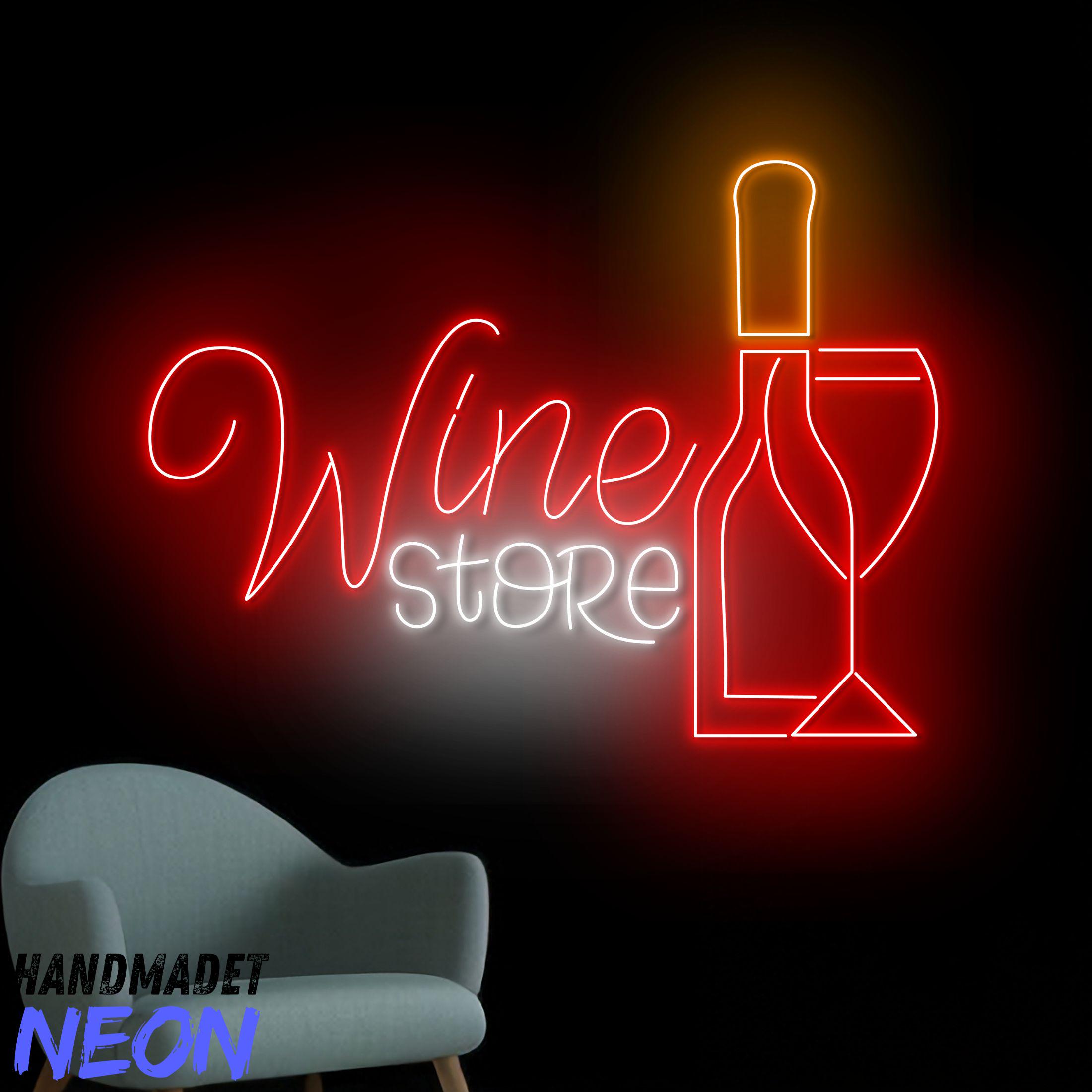 Wine Store Neon Sign, Wine Glass Bottle Led Sign, Wine Glass Neon Light ...