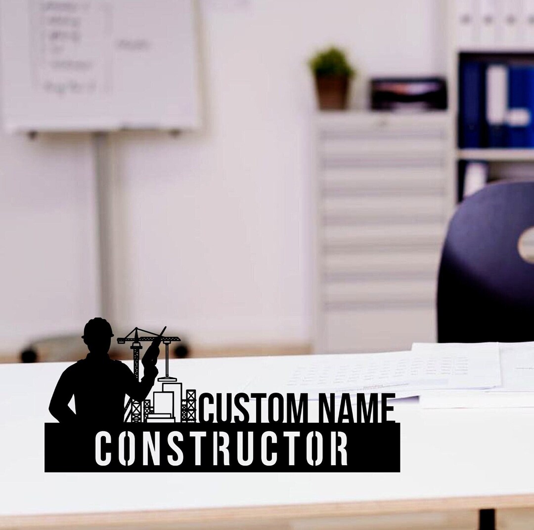 Custom Constructor Desk Name Plate, Constructor Metal Nameplate for ...