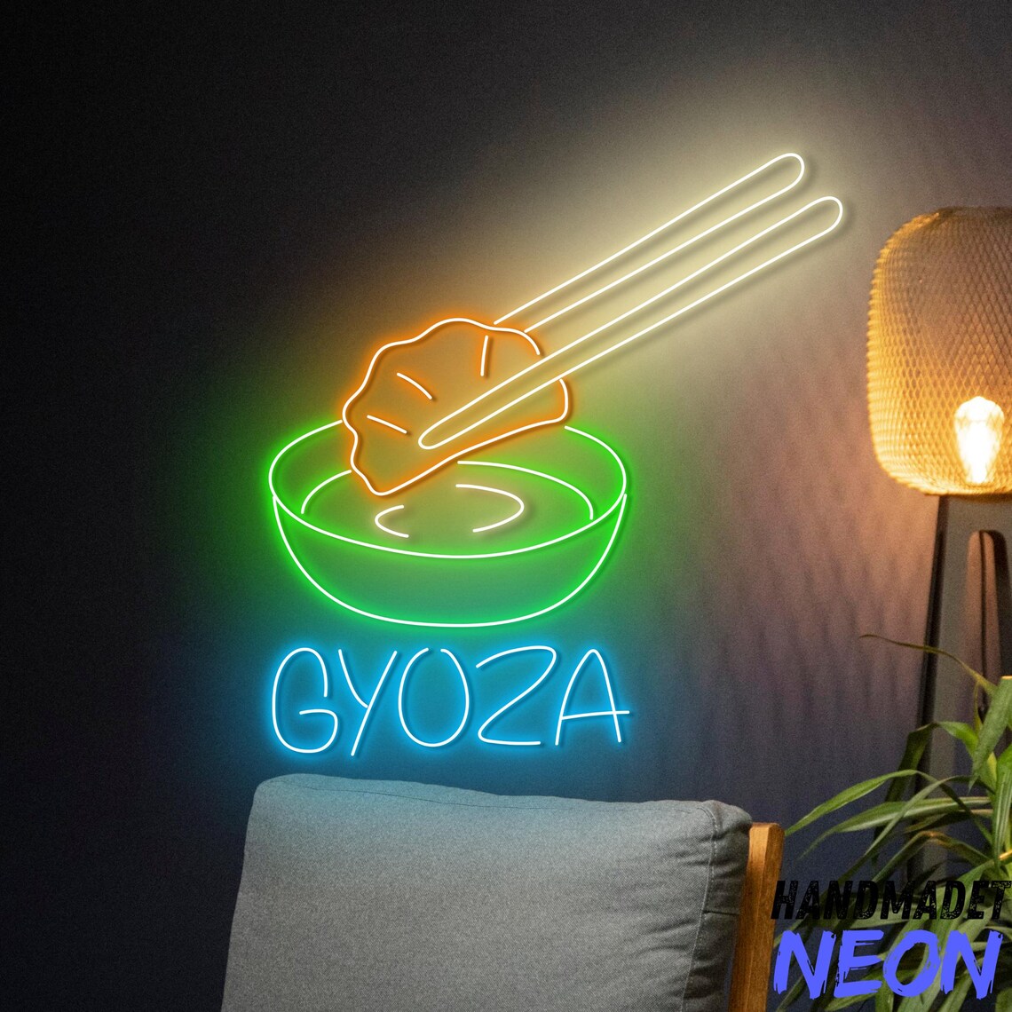 Gyoza Neon Sign, Japanese Street Food Wall Art Light, Restaurant Wall ...