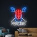 Fencing Neon Sign, Fencing Led Sign, Martial Art Led Light, Fencing ...