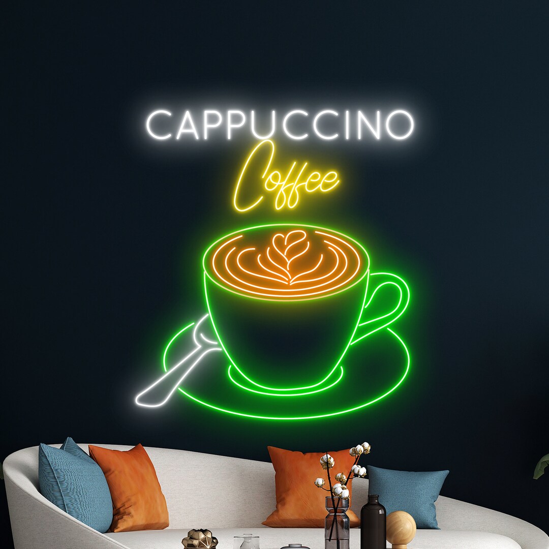 Cappuccino Coffee Neon Sign, Cappuccino Cup Neon Light, Cappuccino LED ...