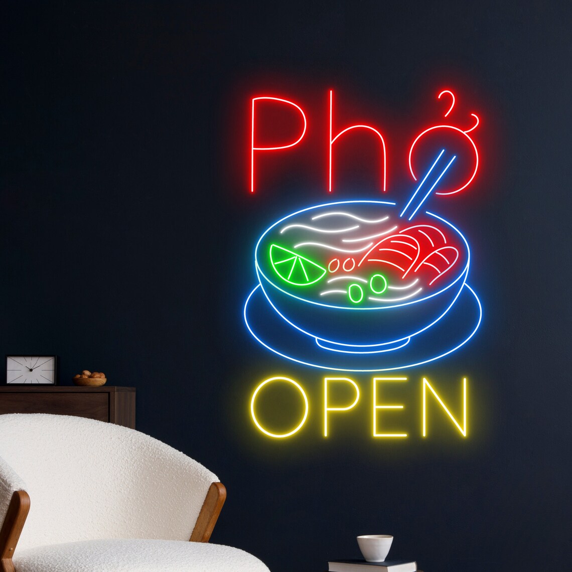 Pho Open Restaurant Neon Sign, Pho Neon Light, Pho Led Light, Pho Led ...