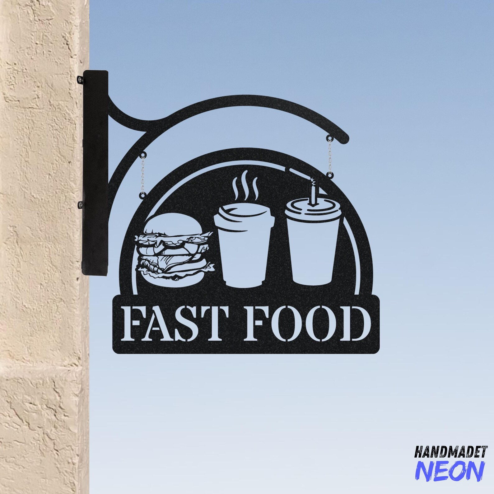 Personalized Fast Food Hanging Sign, Burger Restaurant Outdoor Hanging ...