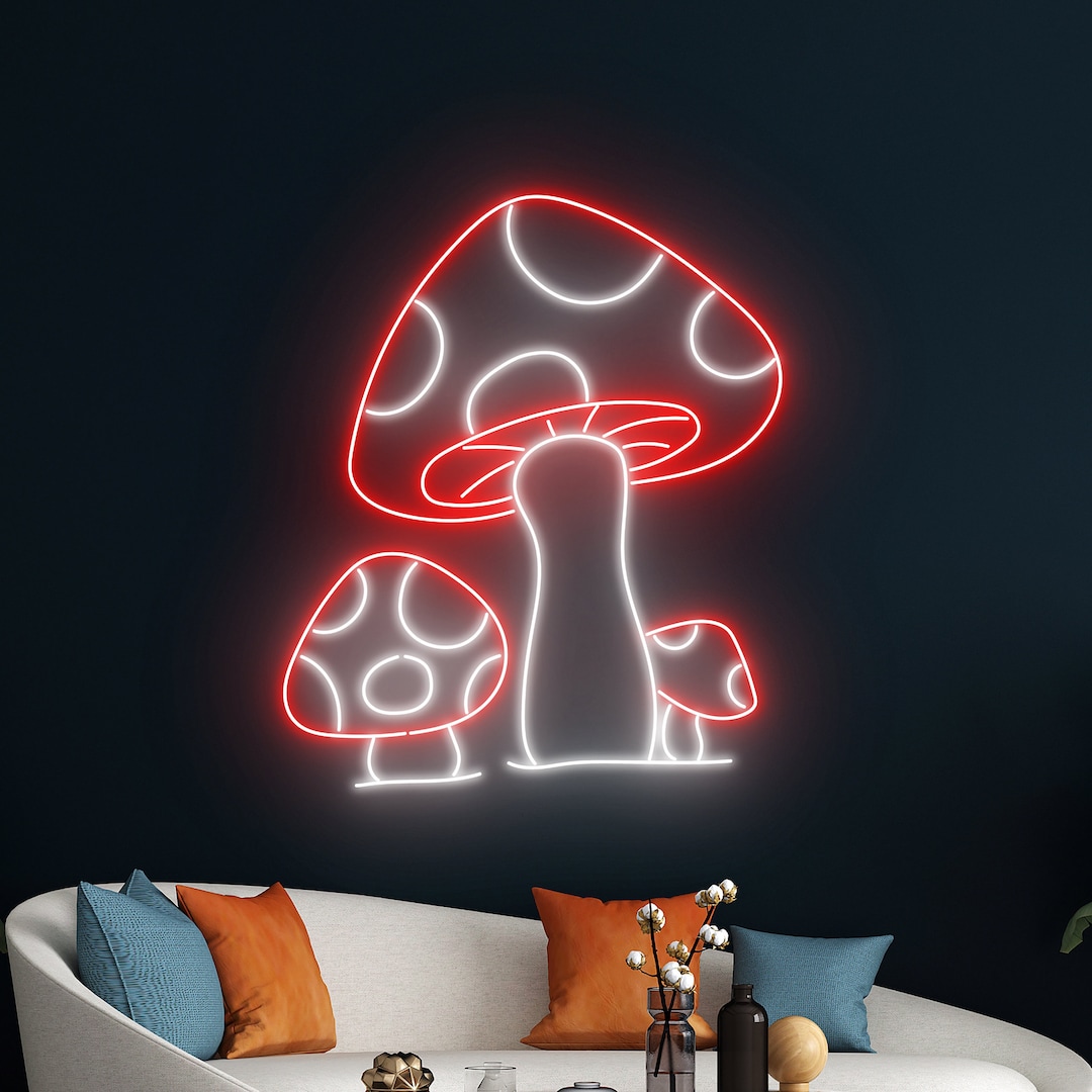 Mushroom Led Sign, Mushroom Led Sign, Wall Decor, Bar Neon Sig, Custom ...