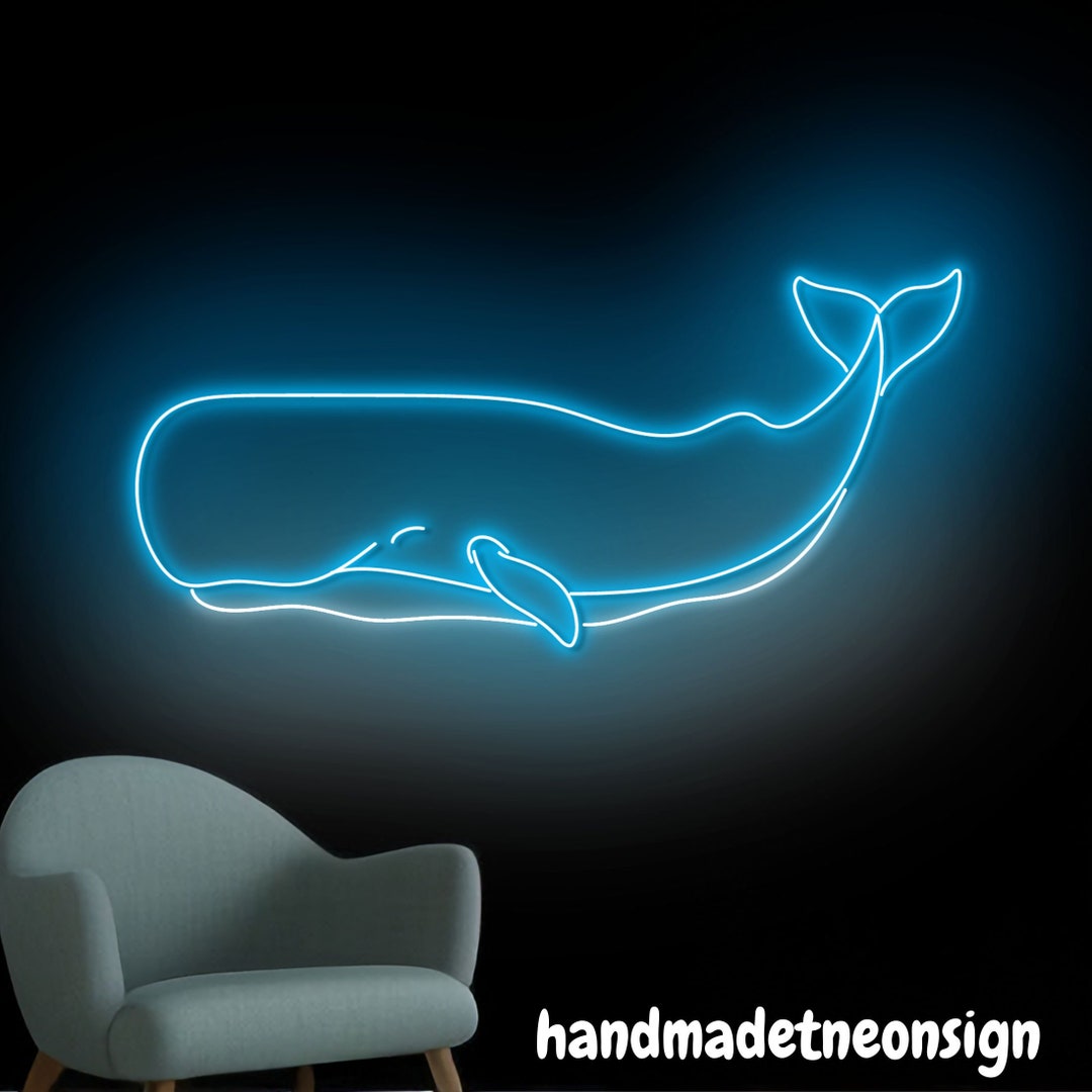 Sperm Whale Neon Sign, Whale Led Sign, Sperm Whale Neon Light, Sperm ...