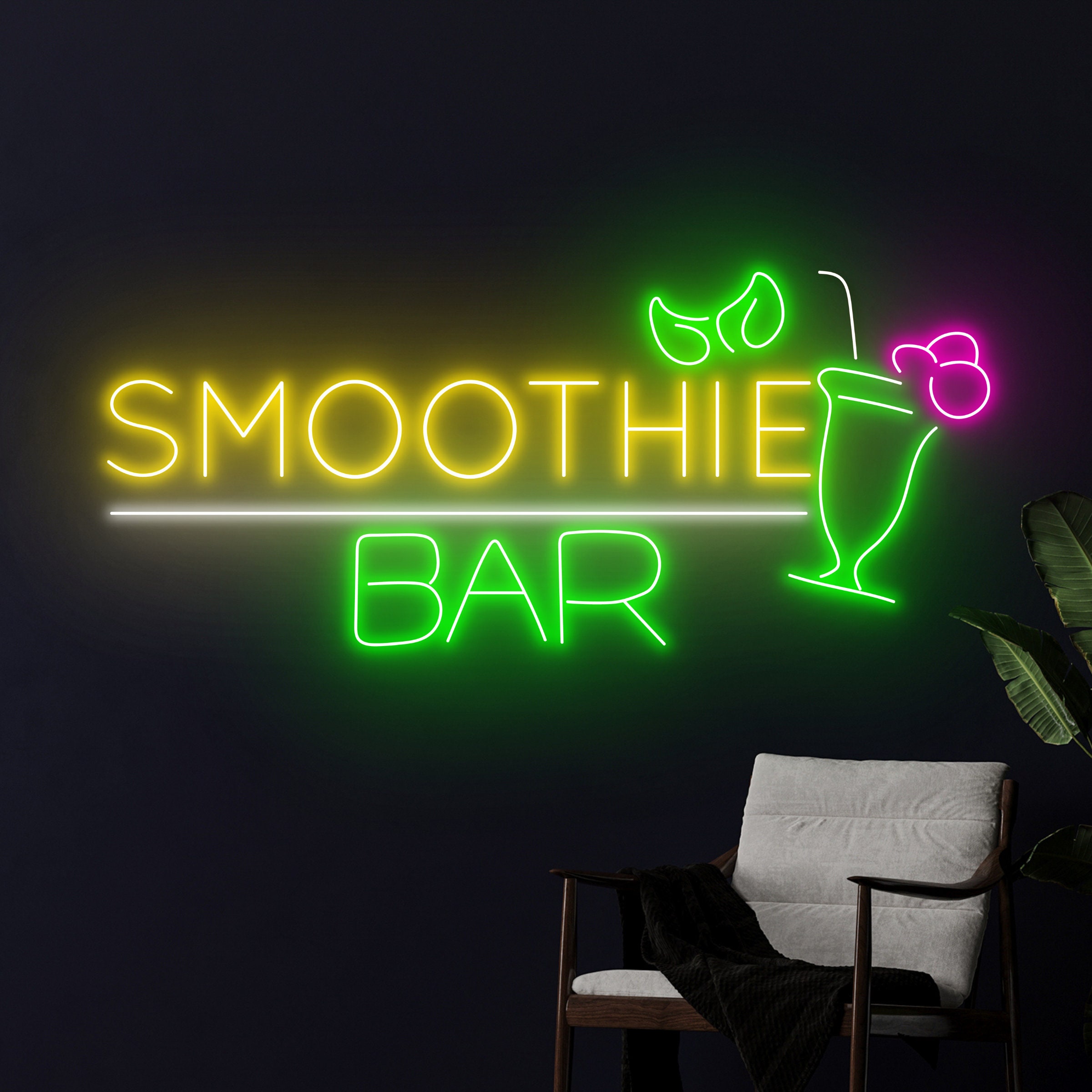 Smoothie Bar Neon Sign, Smoothie LED Light, Smoothie Fruit Neon Light ...