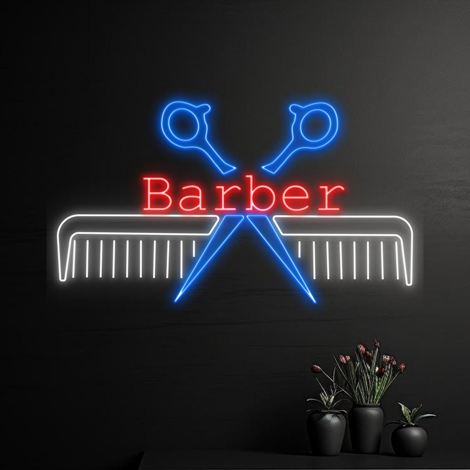 Custom Barber Shop Led Sign, Barber Shop Neon Sign, Barber Led Light ...