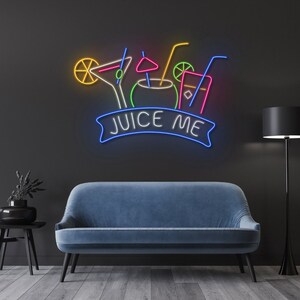 Cocktail Led Sign, Cocktail Neon Sign, Wall Decor, Juice Neon Sign ...