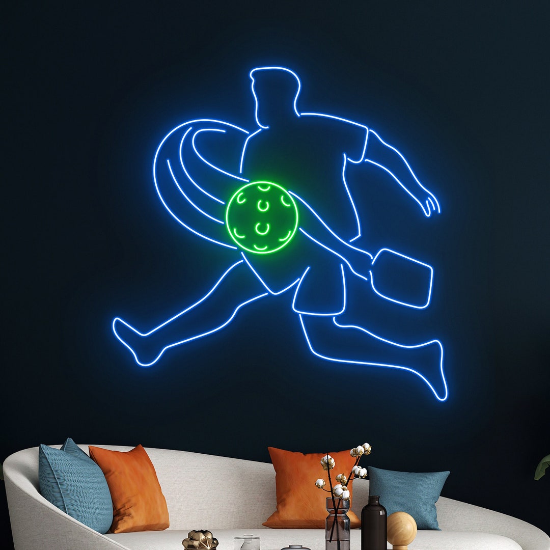 Pickle Ball Player Led Sign, Pickleball Neon Sign, Pickle Ball Neon ...