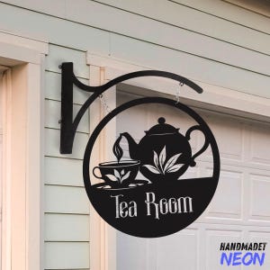 Personalized Tea Room Hanging Sign, Tea Shop Outdoor Hanging Sign, Tea ...
