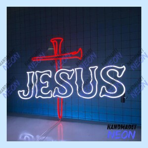 Jesus Cross Neon Sign, Jesus Cross Led Sign, Jesus Cross Thanksgiving ...