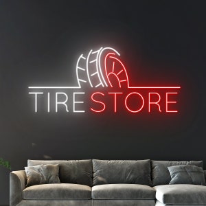 Tire Store Neon Sign, Tire Shop Led Sign, Automotive Tire Led Light ...