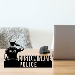 Custom Police Metal Desk Name Plate, Policeman Metal Job Name Plate ...