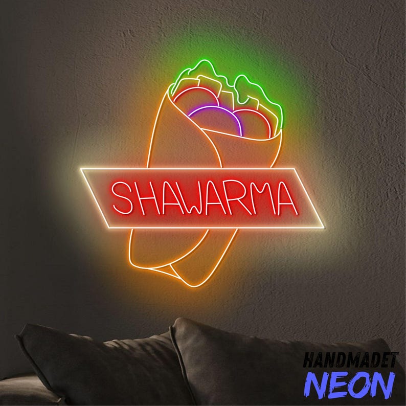 Shawarma Neon Sign, Shawarma Led Sign, Middle Eastern Food Led Light ...
