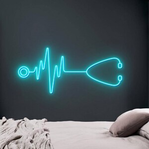 Stethoscope Neon Sign, Stethoscope Led Sign, Wall Decor, Custom Neon ...