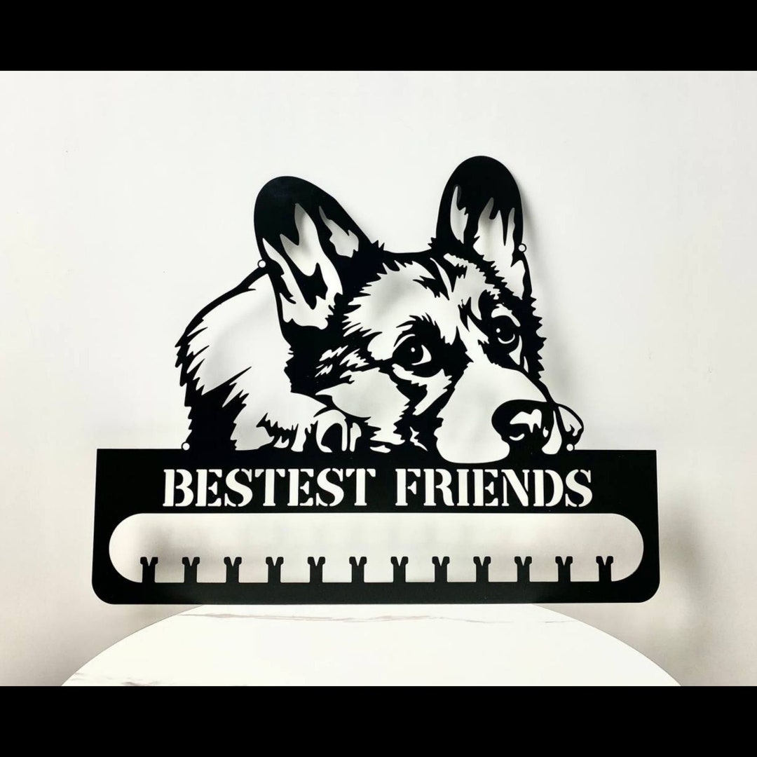 Custom Corgi Medal Hanger Metal Wall Art LED Light, Corgi Dog Metal ...