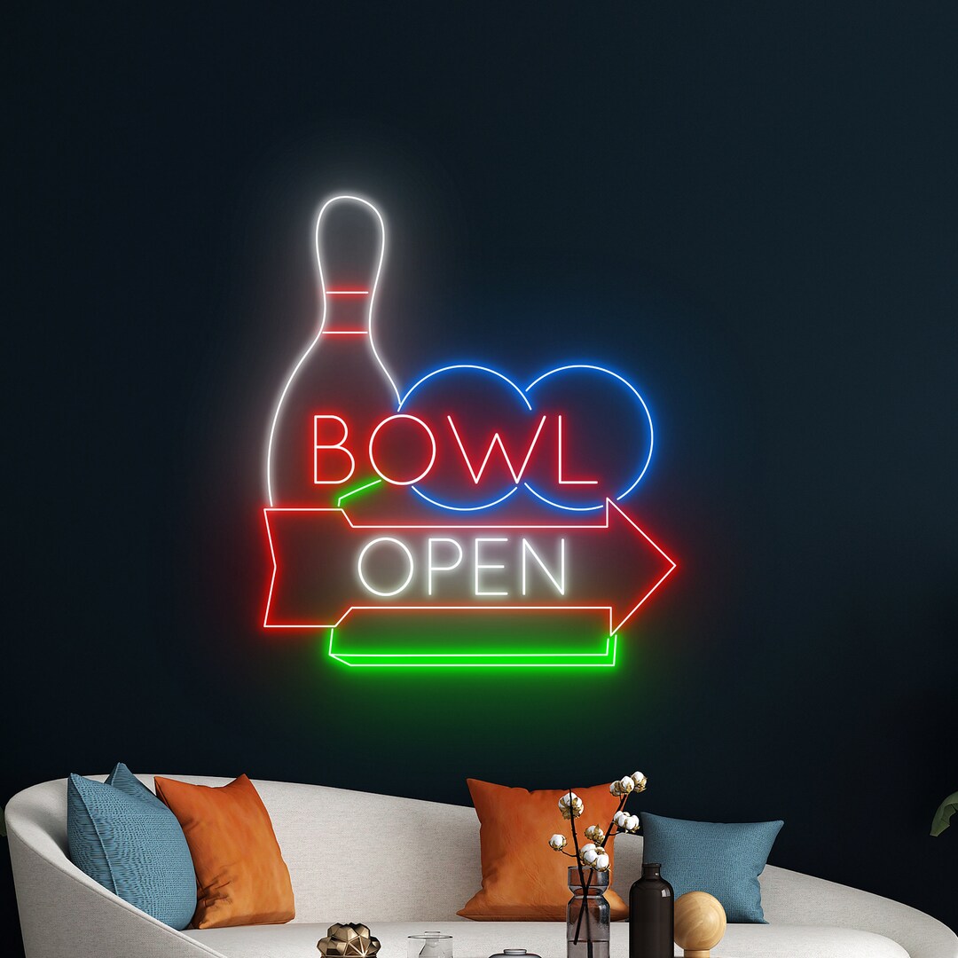 Bowl Open Neon Sign, Let's Bowl Bowling Led Sign, Quote Bowling Led ...