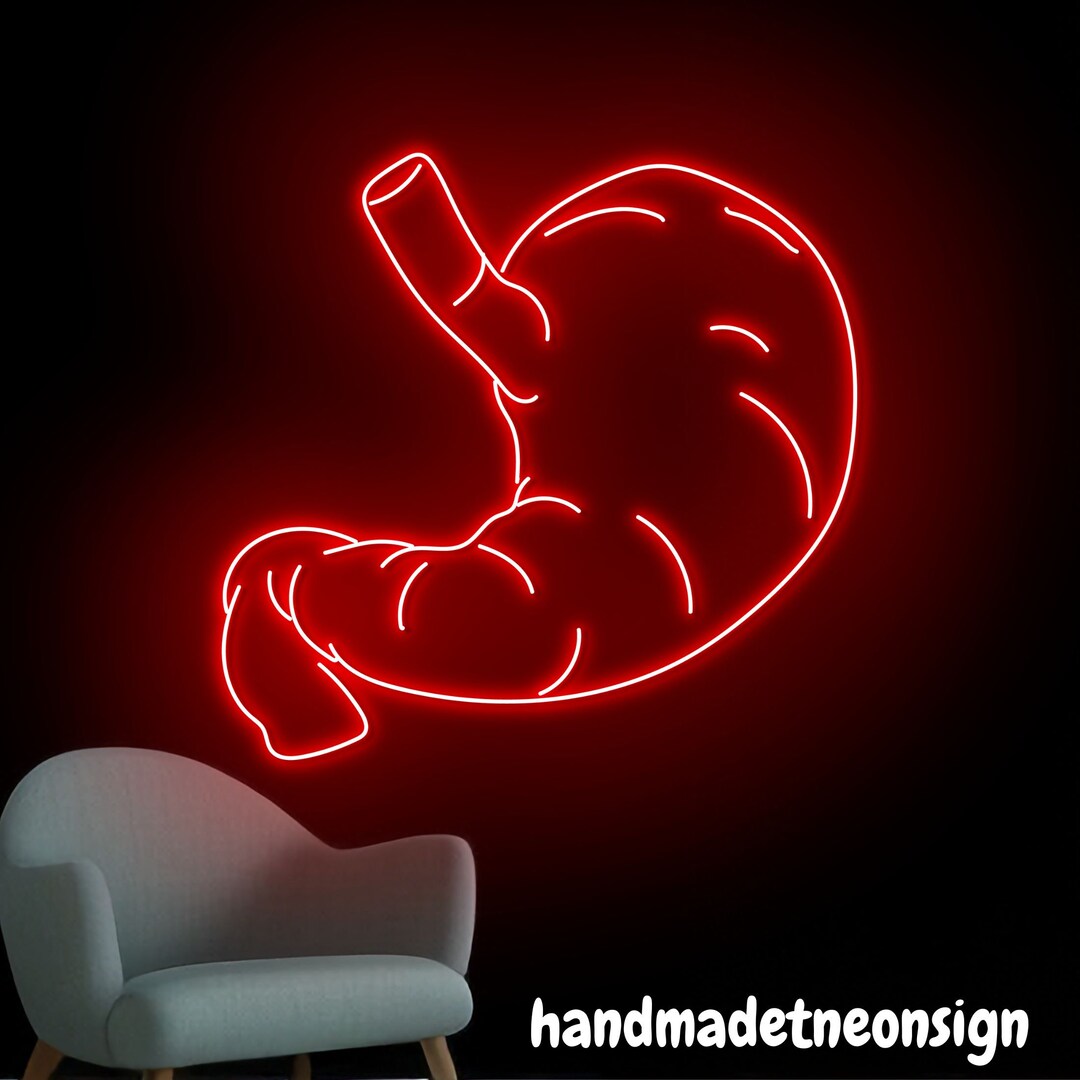 Custom Stomach Neon Sign, Tripe Led Sign, Stomach Led Light, Human ...