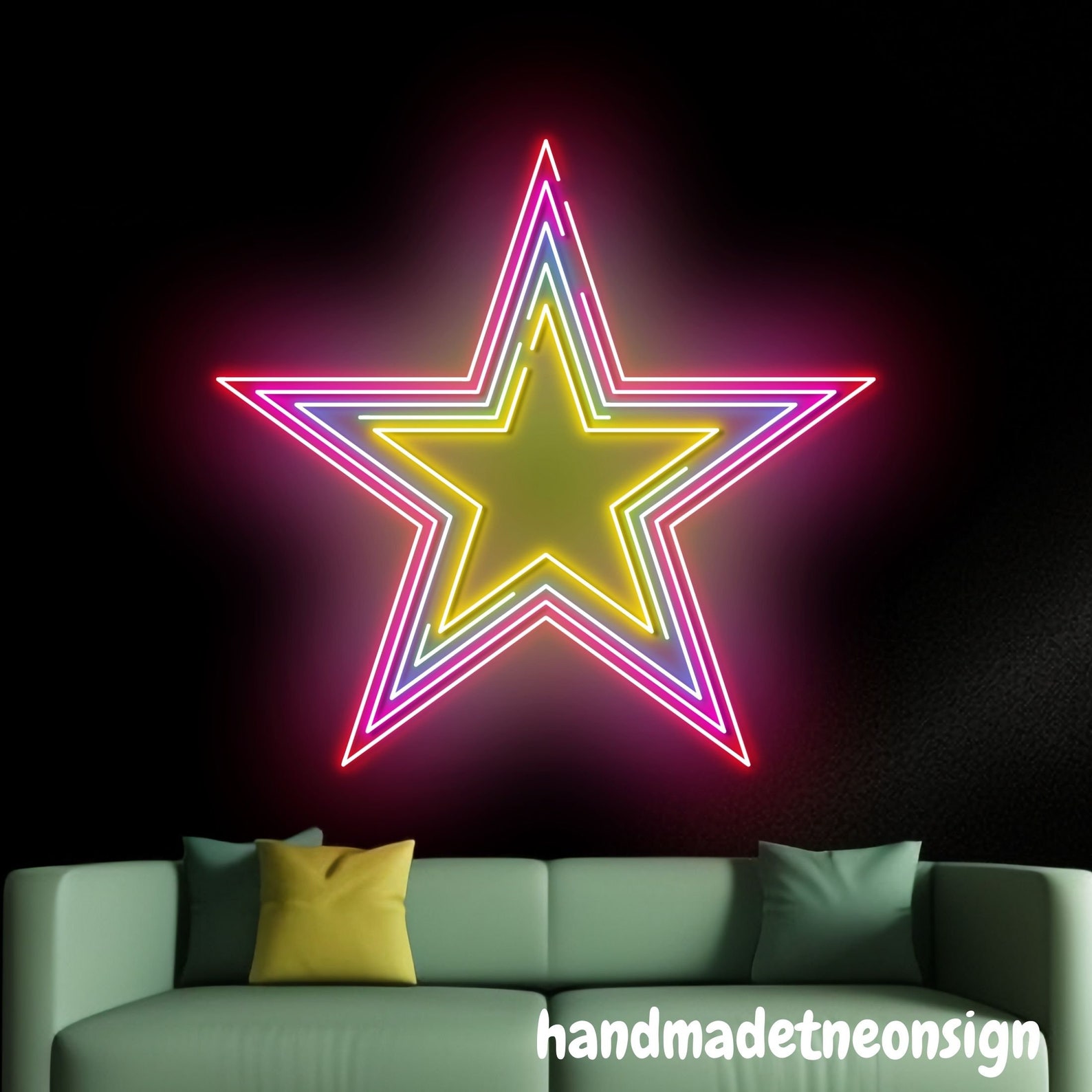 Star Neon Sign, Colorful Star Led Sign, Star Neon Light, Star Led Light ...