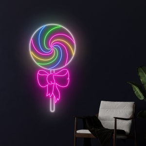 Lollipop Neon Sign, Lollipop Led Sign, Lollipop Candy Neon Light, Candy ...