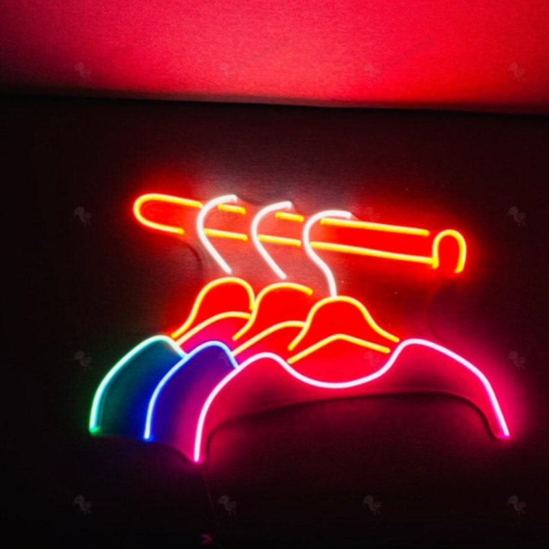 Custom Clothes Hangers Led Sign, Wardrobe Hanger Neon Sign, Laundry Led ...