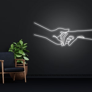 Holding Hands Neon Sign, Holding Hands Led Sign, Touching Hands Led ...