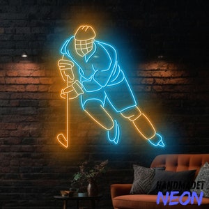 Ice Hockey Neon Sign, Hockey Led Sign, Hockey Player Neon Light, Ice ...