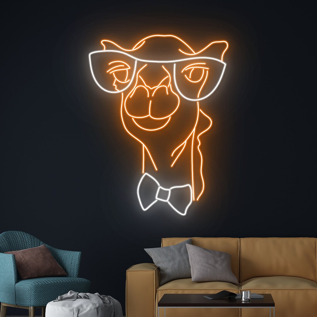 Llama Neon Sign Llama Neon Light Llama in Glasses LED Light - Etsy