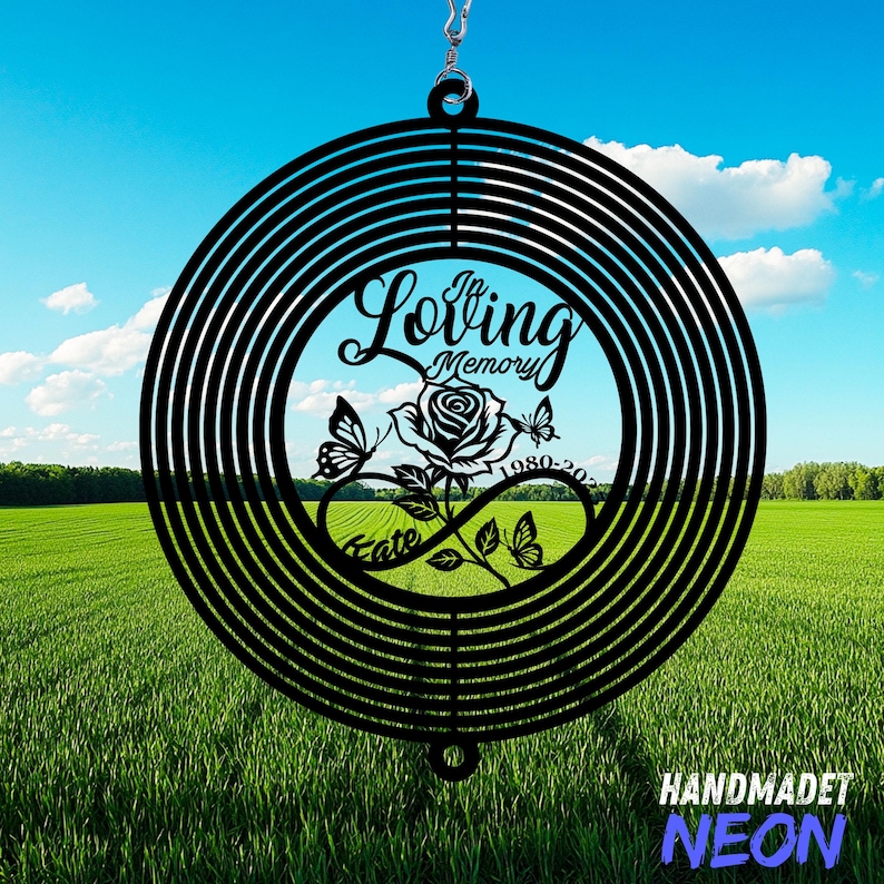 Personalized Memorial Metal Wind Spinner, Custom Memorial Wind Spinner ...