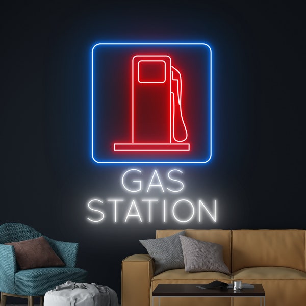 Neon Gas Station Sign - Etsy