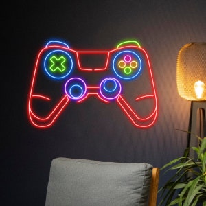Game Controller Neon Sign, Controller Led Sign, Game Player Led Light ...