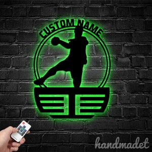 Custom Handball Medal Hanger Metal Wall Art LED Light, Handball Player ...
